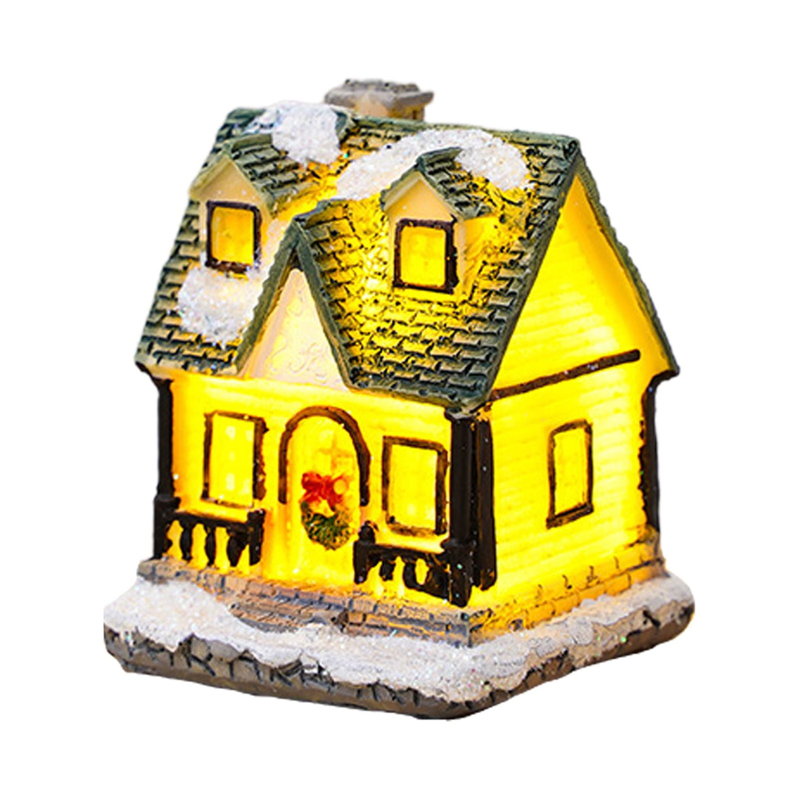RUNOLIG Christmas Village,Led Lighted Shining House,Resin Figurines ...