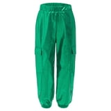 RUNQHUI Girls Boys Metallic Shiny Cargo Pants Kids Multi Pockets ...