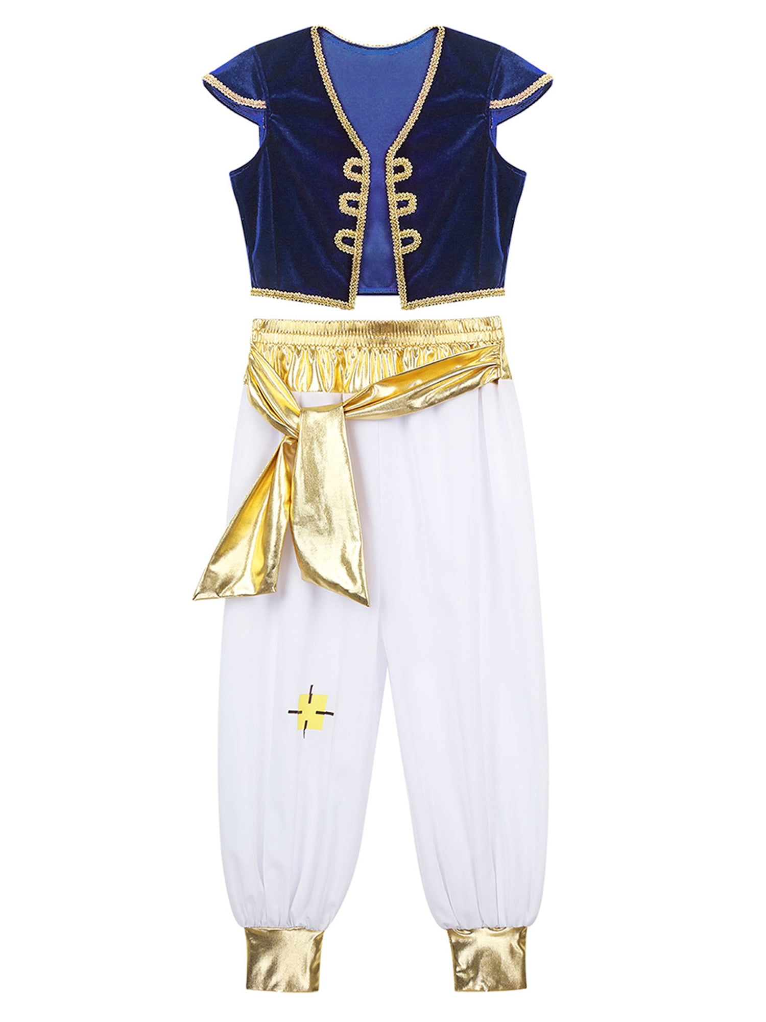 RUNQHUI Kids Boys Halloween Cosplay Outfits Arabian Prince Costumes Cap ...