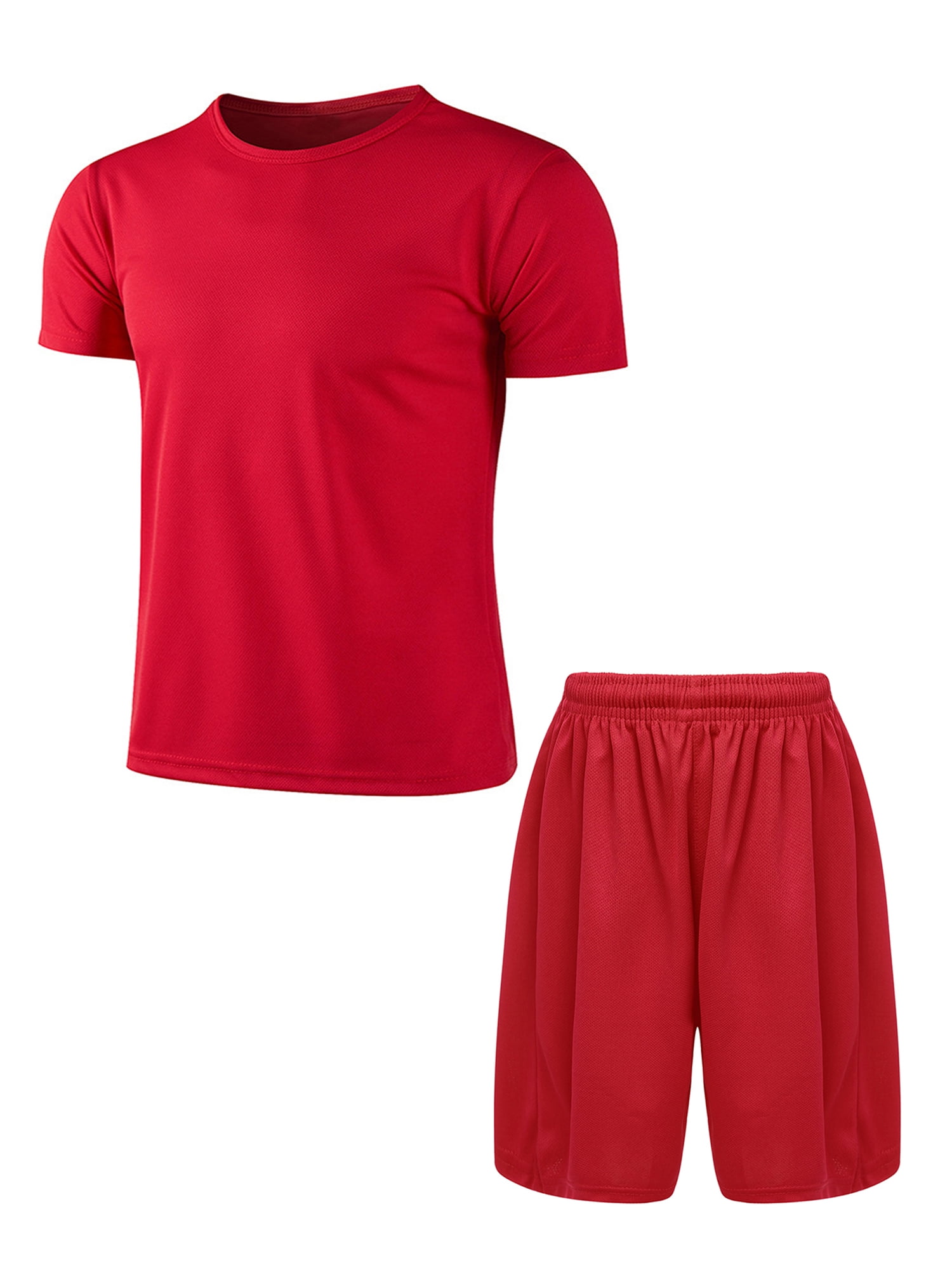 RUNQHUI Kids Boys Sport Outfit Short Sleeve T Shirt Football Training ...