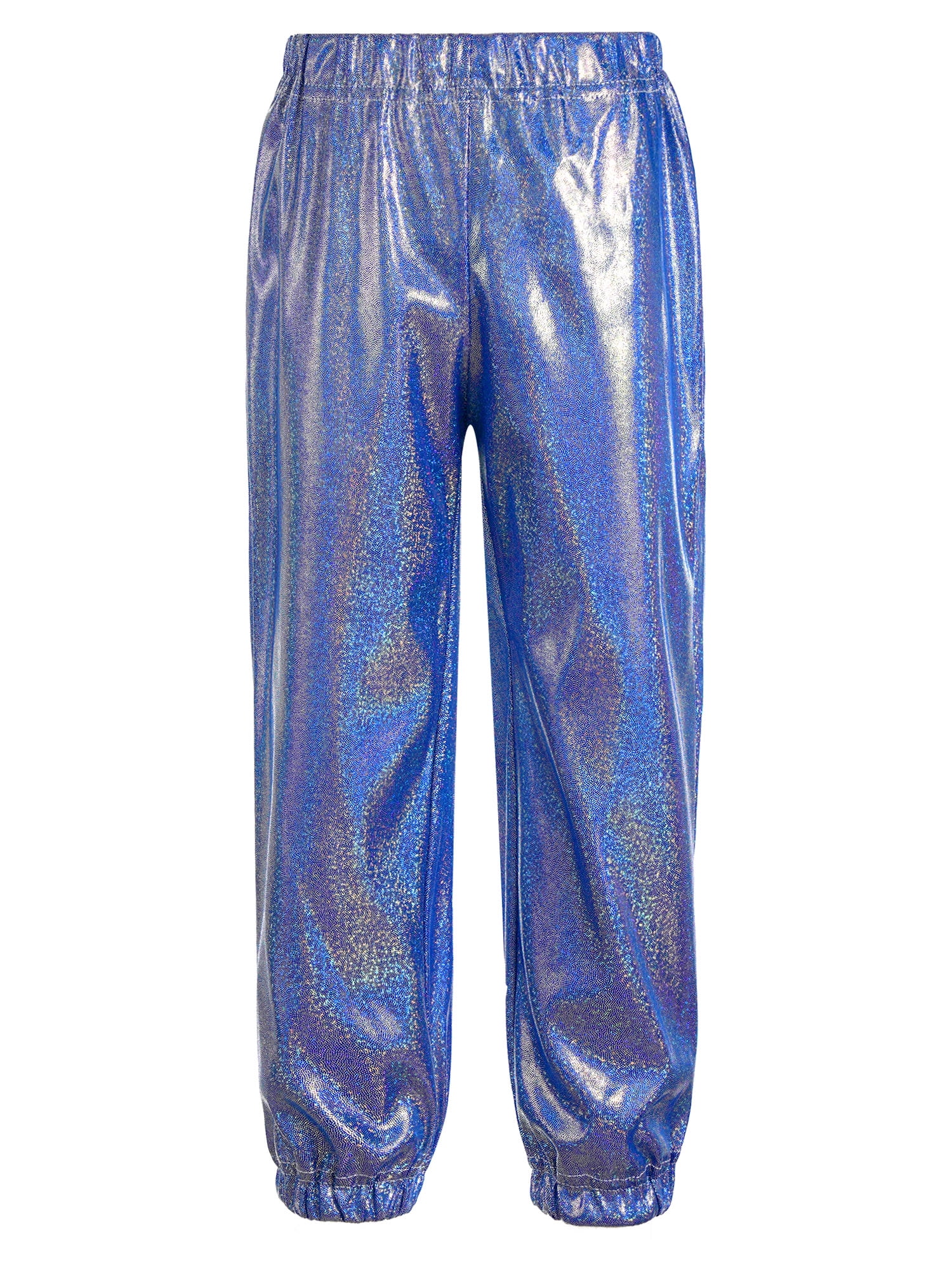 RUNQHUI Kids Boys and Girls Shiny Metallic Pants Elastic Waistband Jazz ...