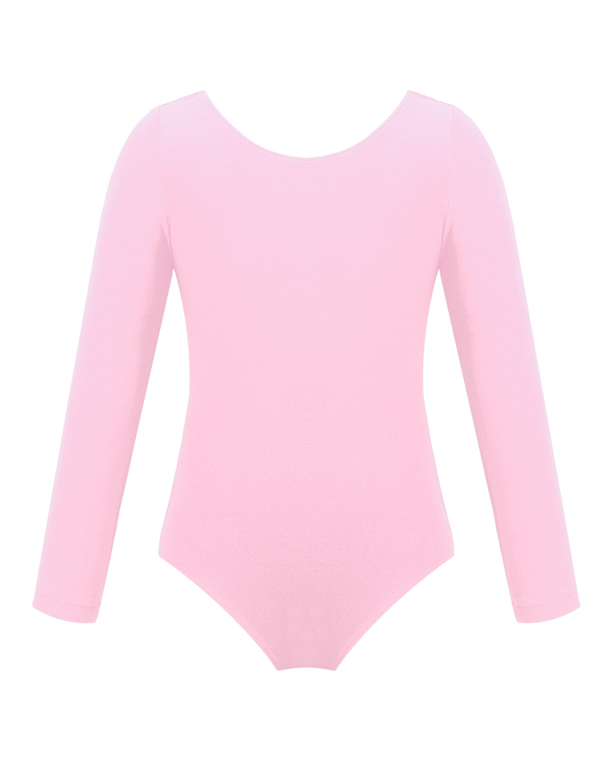 RUNQHUI Kids Girls Solid Color Basic Classic Long Sleeve Ballet Dance ...