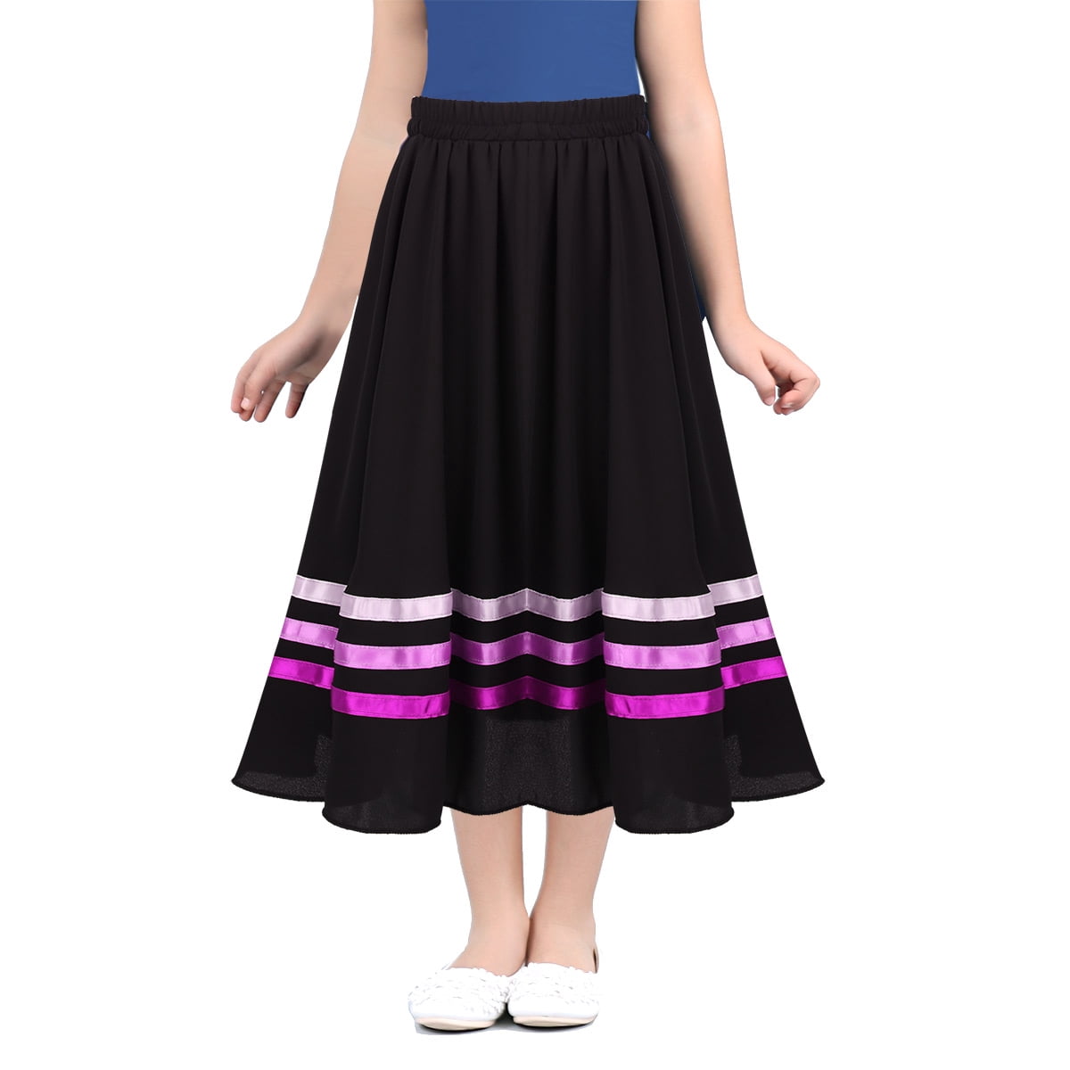 RUNQHUI Kids Girls Swing Skirts Full Circle Ballet Character Skirt ...