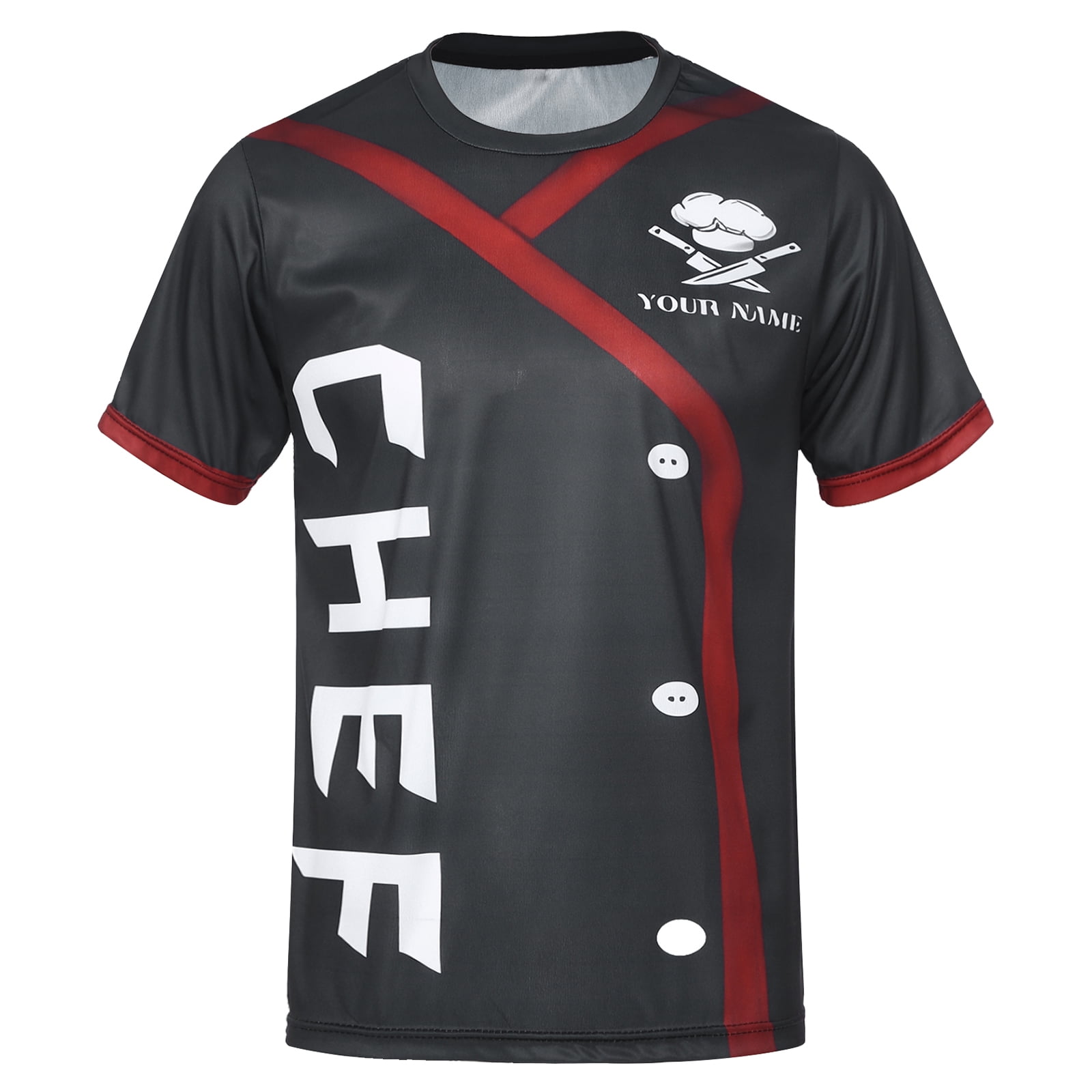 RUNQHUI Unisex Customized 3D Chef Shirts Men Women Personalized All ...
