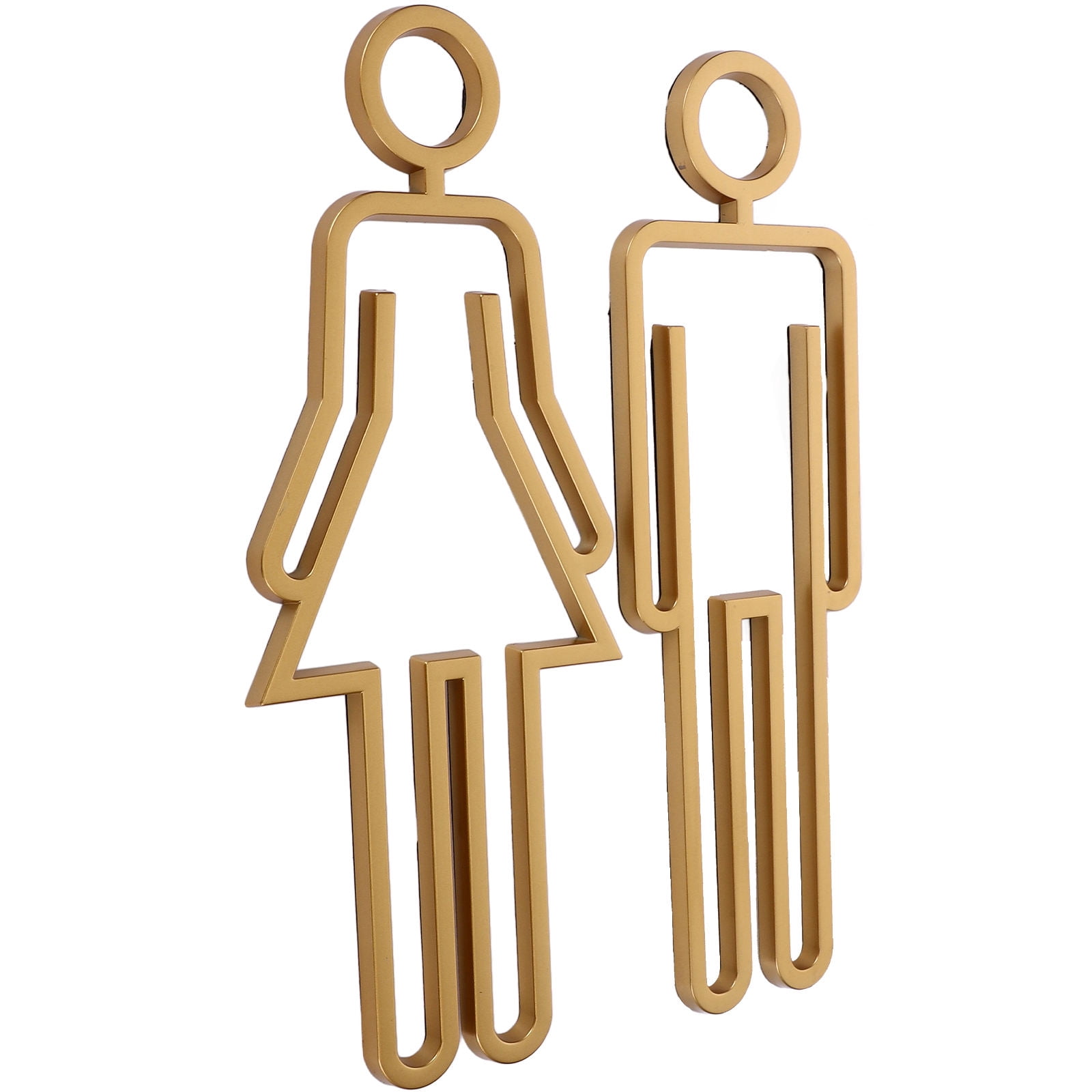 RUNROTOO 1 Pair Golden Rectangular Abs Toilet Identification Sign For ...
