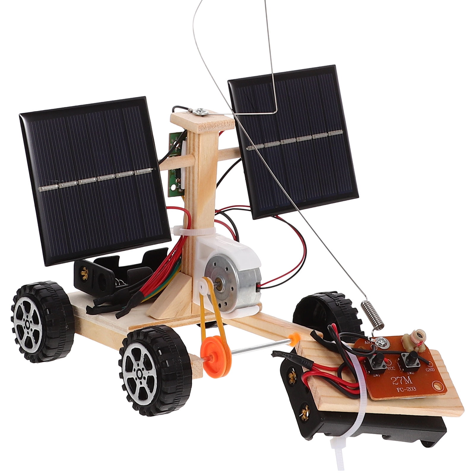 RUNROTOO 1 Set Assemble Solar Car Model Wooden and Plastic Material for ...