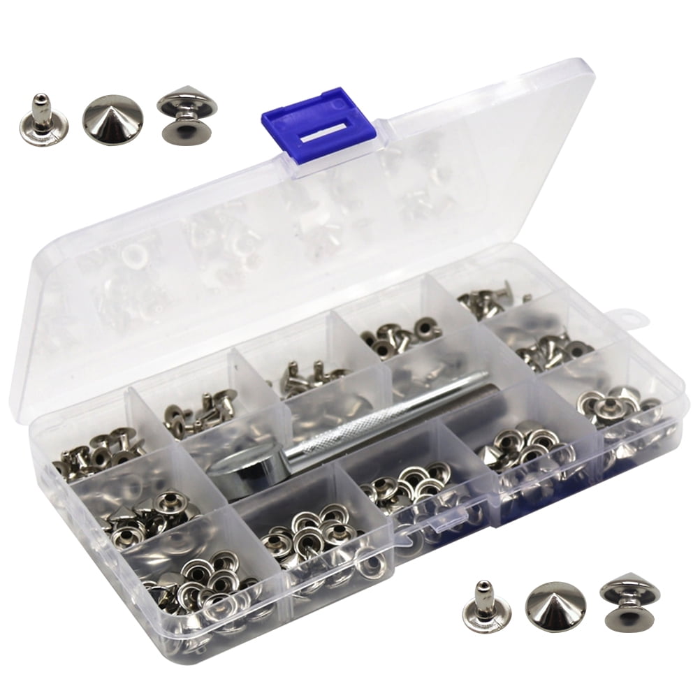 RUNROTOO 1 Set Clothing Rivet Spike Silver For Artists And Craftsmen ...