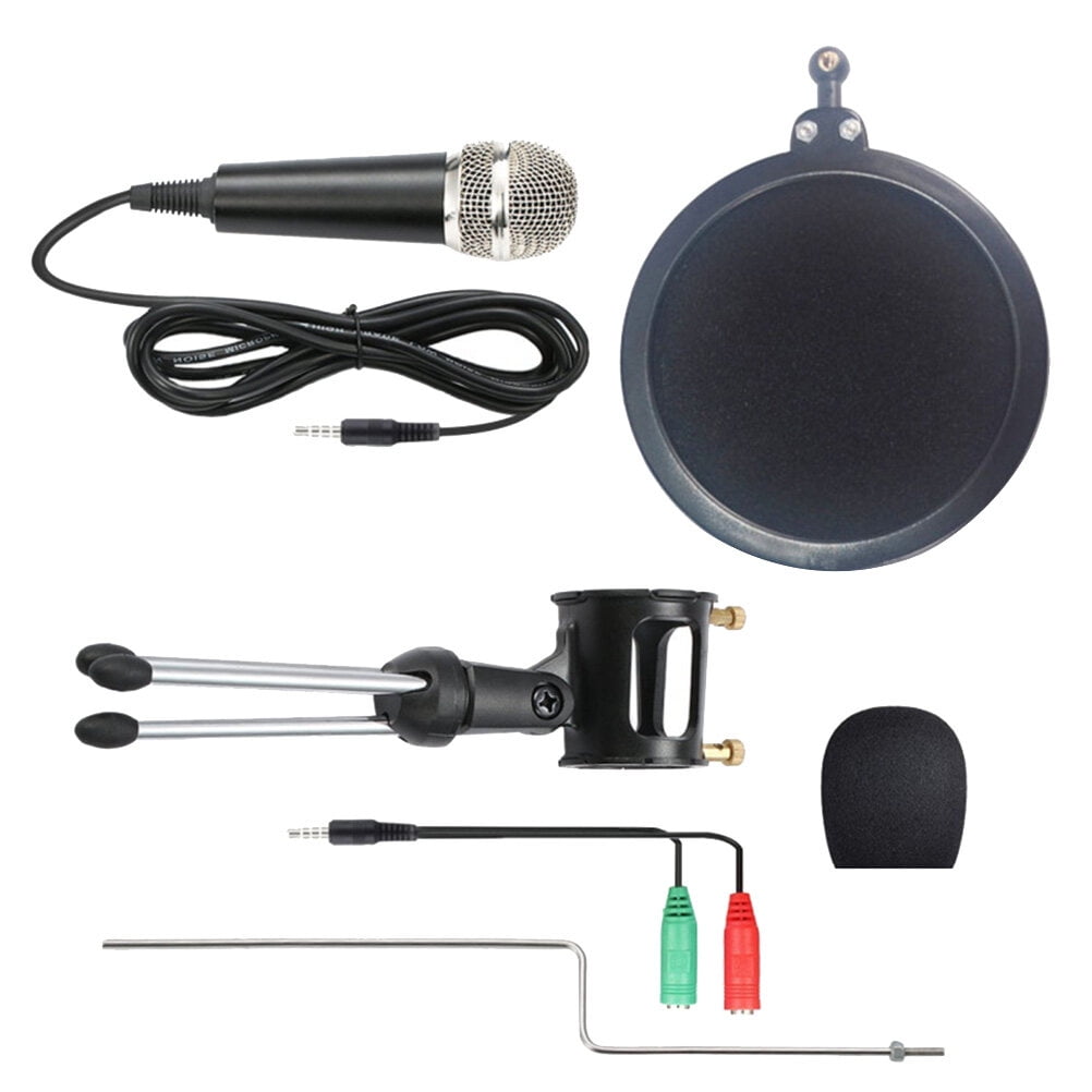 RUNROTOO 1 Set Professional Design Condenser Microphone with Black ...