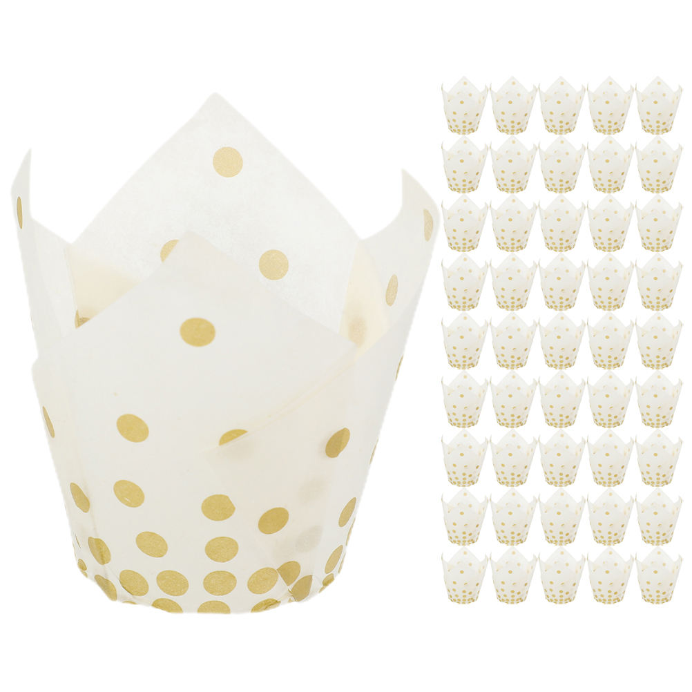 RUNROTOO 100Pcs Cupcake Liners Paper Dots for Professional Bakers ...