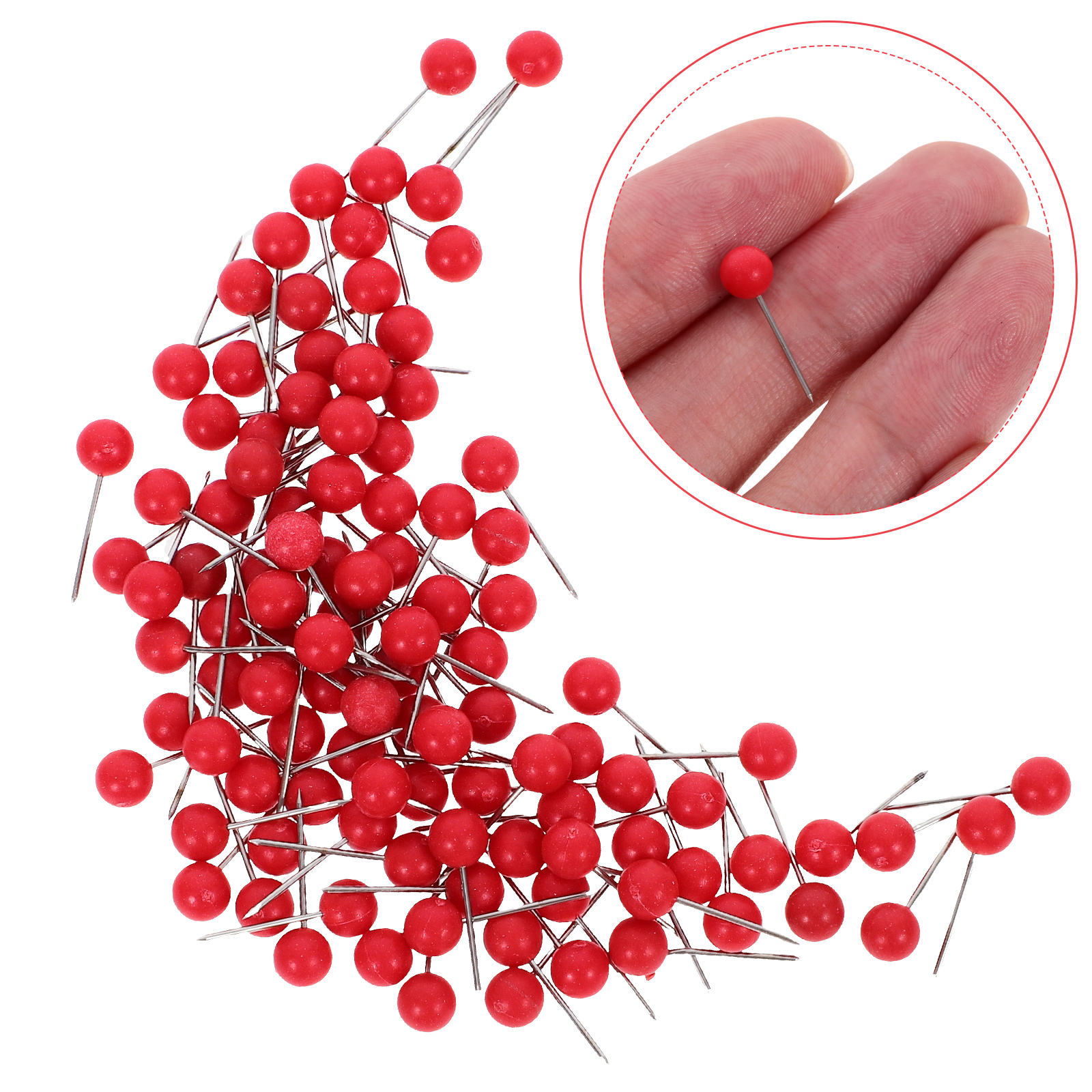 RUNROTOO 100Pcs Red Plastic Map Tacks for Bulletin Board and Travel Map ...