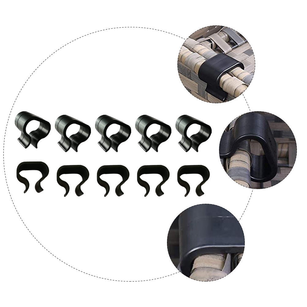 RUNROTOO 10Pcs Sofa Fasteners Couch Sectional Clamp Black Plastic Fix ...
