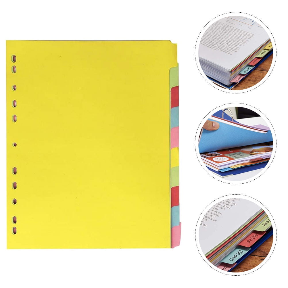 RUNROTOO 12Pcs Assorted Color Plastic Tab Dividers for Binder and Files ...