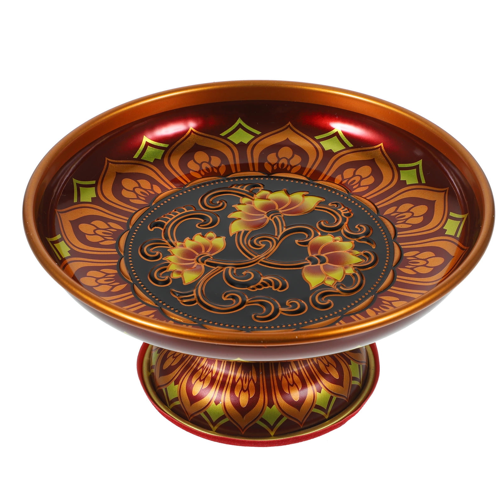 RUNROTOO 1Pack Classic Buddha Temple Style Buddhist Plate With Storage ...