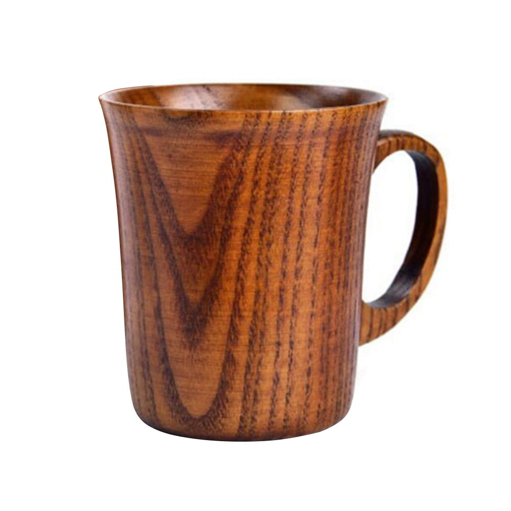 RUNROTOO 1Pack Wooden Cup Wood Coffee Cup Brown 8.5 x 8.5 x 8.5 Cm ...