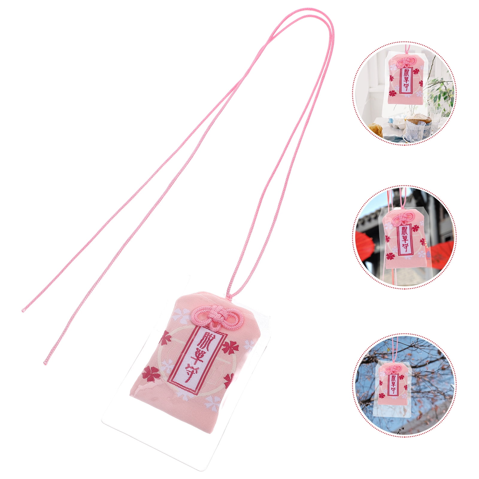 RUNROTOO 1Set Pink Brocade Rectangular Japanese Style Blessing Bag for ...