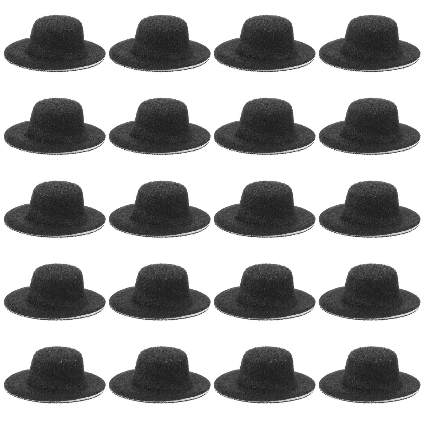 RUNROTOO 20Pcs Diy Accessories Mini Top Hat Embryo for Xmas Hats Black ...