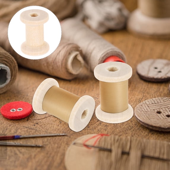 RUNROTOO 20Pcs Wood Spools for DIY Enthusiasts Unfinished Spools for ...