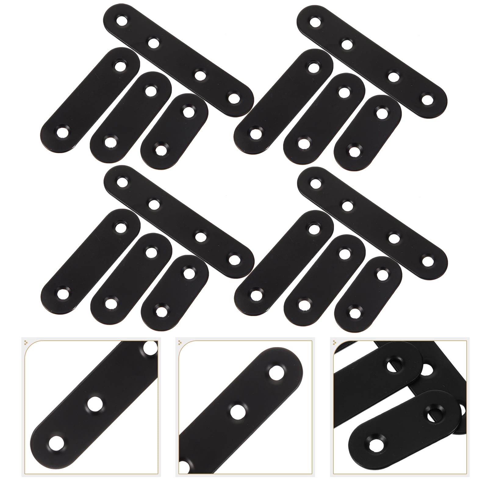 RUNROTOO 24Pcs Straight Brackets Flat Metal for Flat Panel Devices in ...