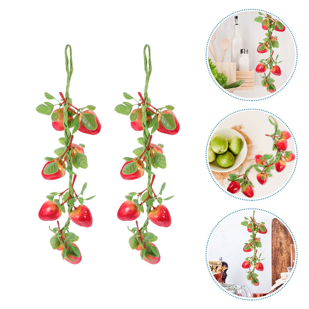 RUNROTOO 2Pcs Fake Strawberries For Photos Red Foams Polystyrene ...