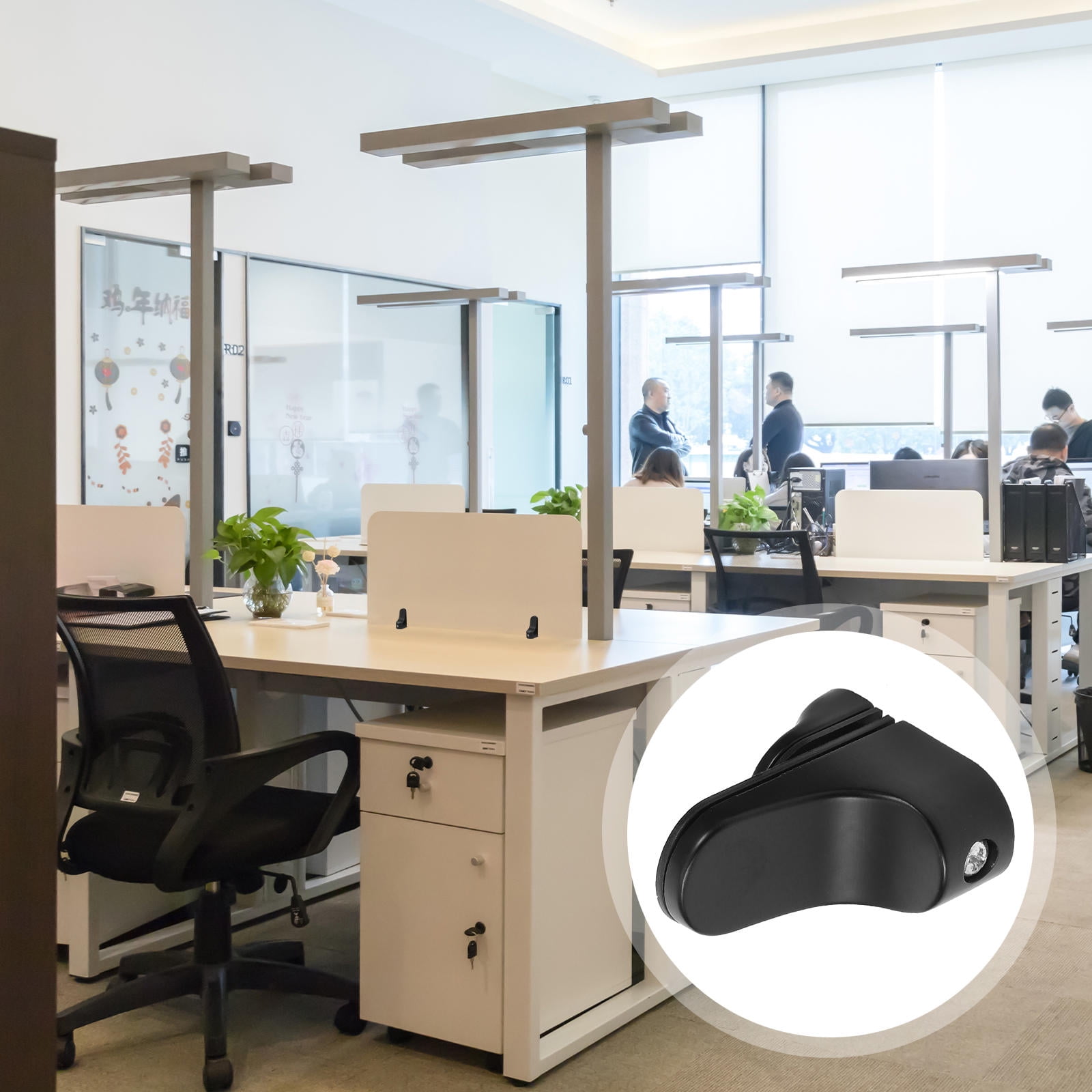 RUNROTOO 2Pcs Glass Partition Supports Simple Structure for Office Desk ...