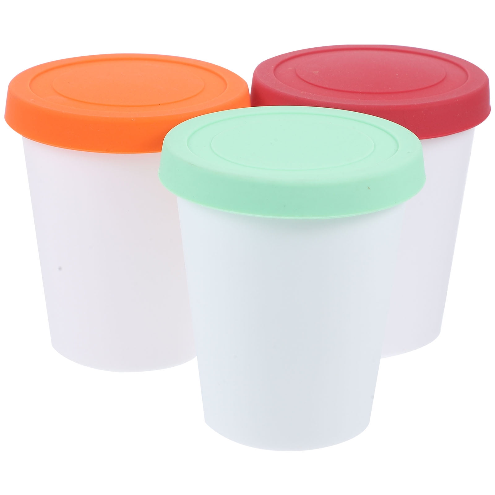 RUNROTOO 3Pack Reusable Food Buckets for Home Use Red PP Material Ice ...