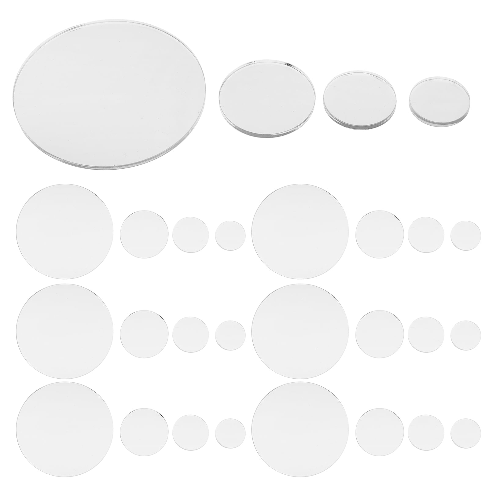 RUNROTOO 40Pcs Acrylic Discs For Miniature Models Round Shape ...