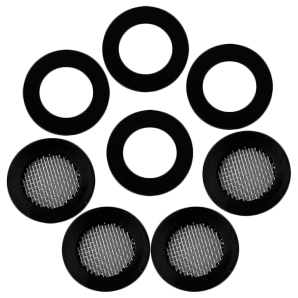 RUNROTOO 4Set Black Circular Shower Head Filter Washers Stainless Steel ...