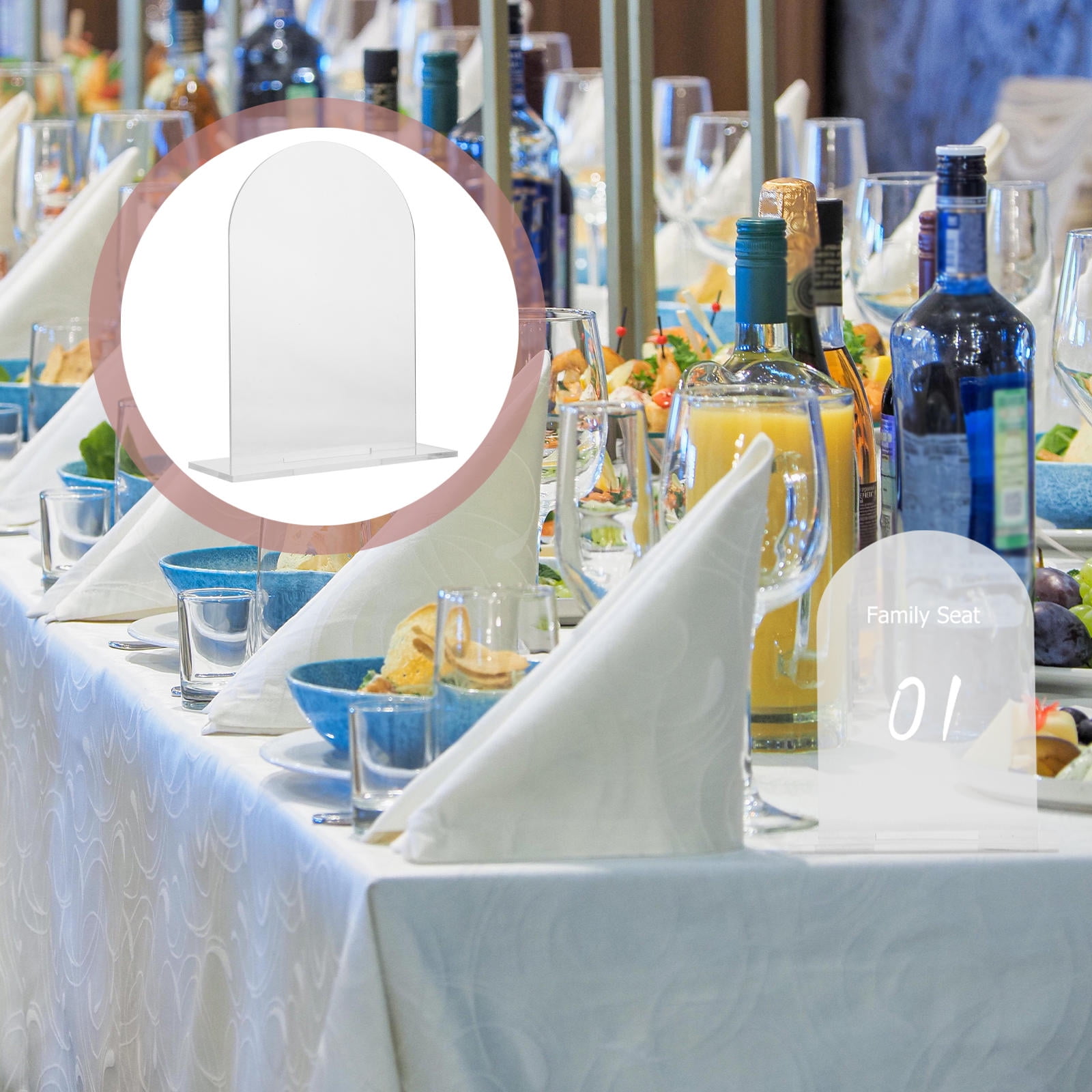 RUNROTOO 5Pcs Acrylic Stands Arch Shape For Wedding Design Table Sign ...