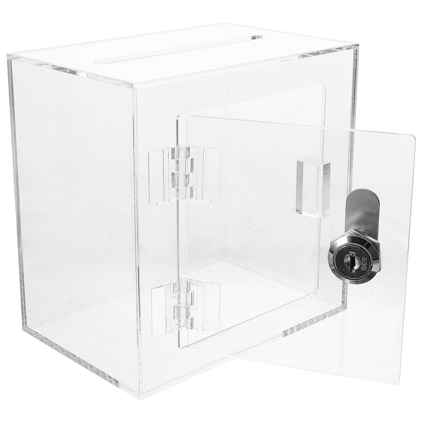RUNROTOO Fundraising Donation Box Acrylic Lockable for Office 1Pcs 11 ...
