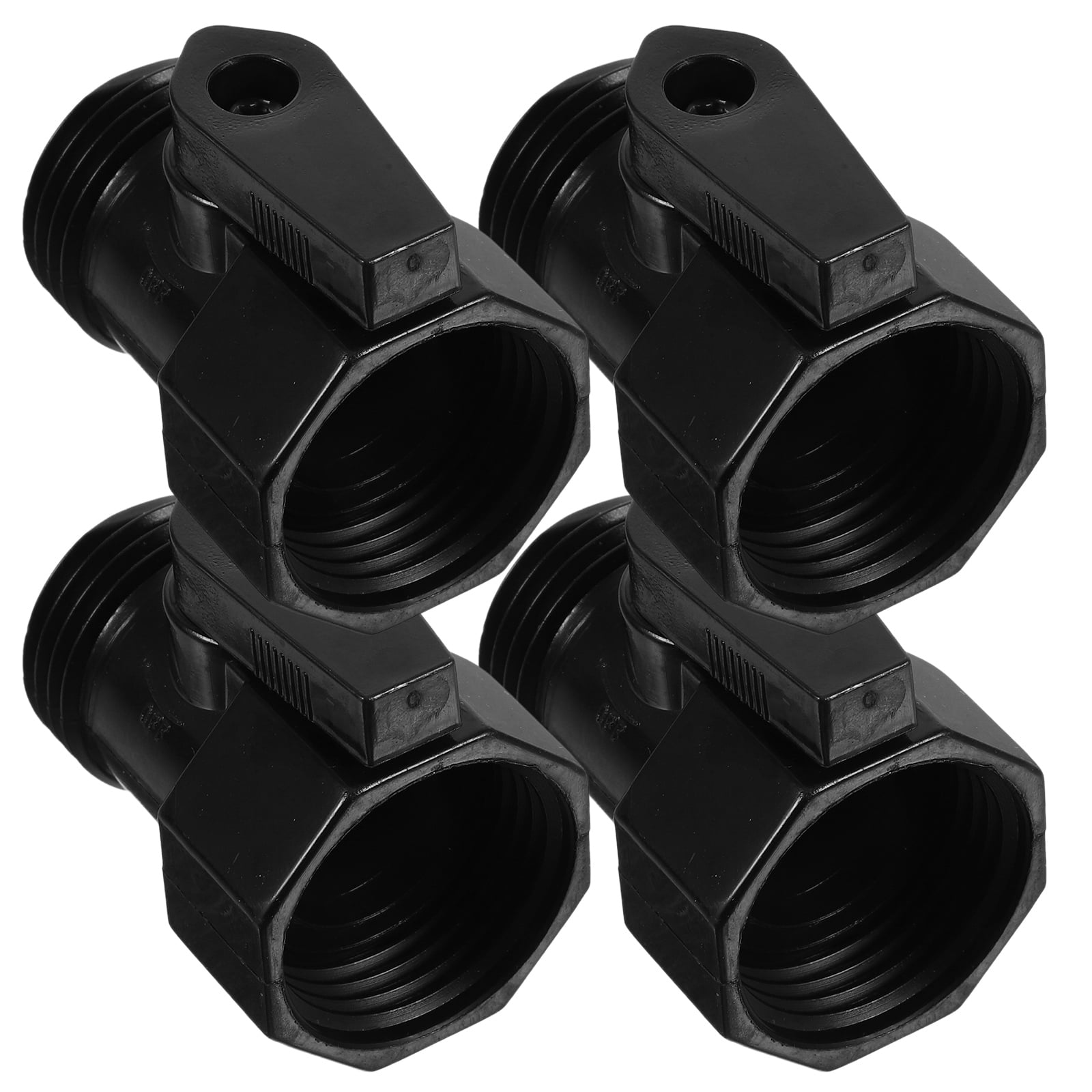 RUNROTOO Garden Hose Adapter Male 4Pcs Black Abs Easy Connection For ...