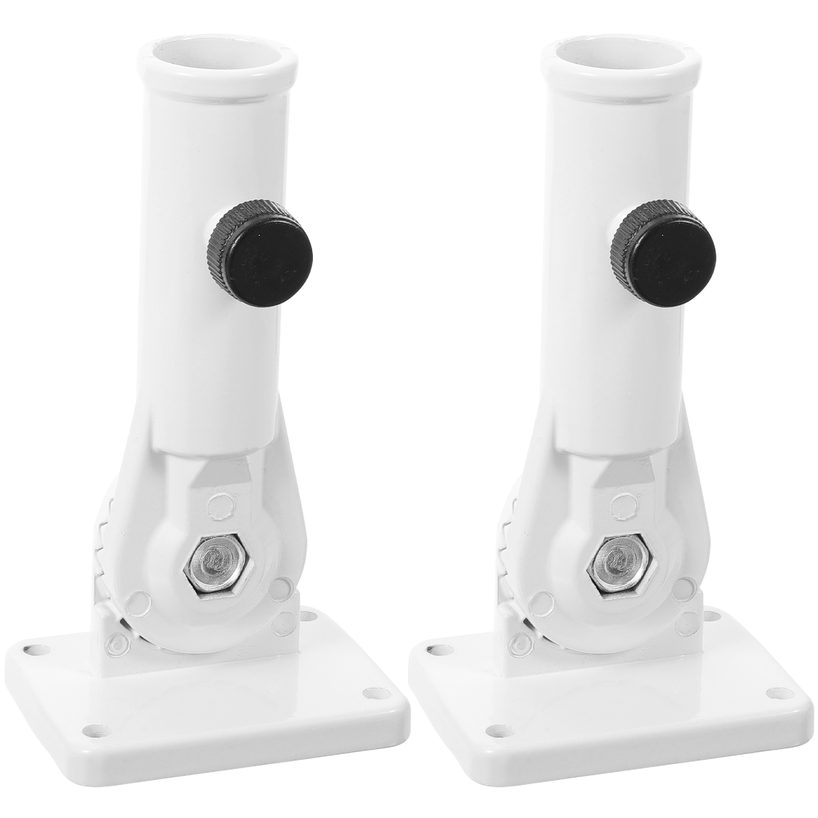 RUNROTOO Mounting Bracket for Flag Pole 2Pcs in White for Ground Office ...