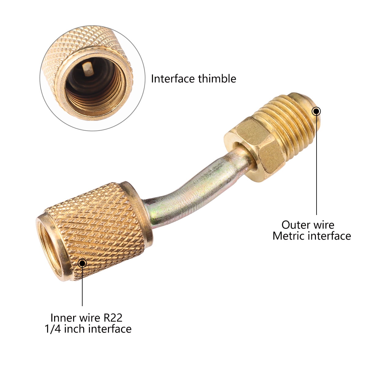 RUNROTOO Refrigeration Connector Converting Adapter 1Pc Golden Rubber ...