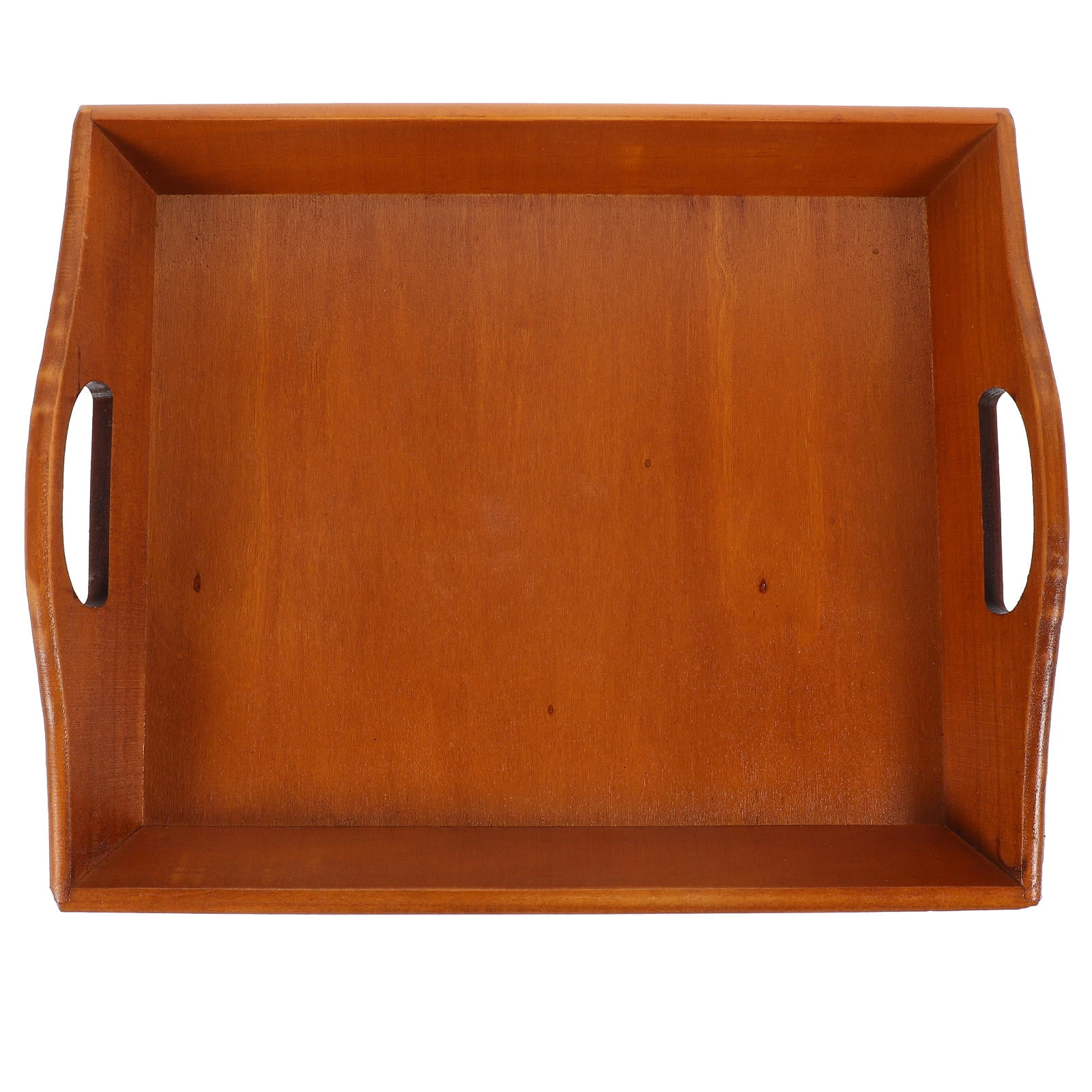 RUNROTOO Small Wood Tray for Food Serving in Living Room with Dual ...