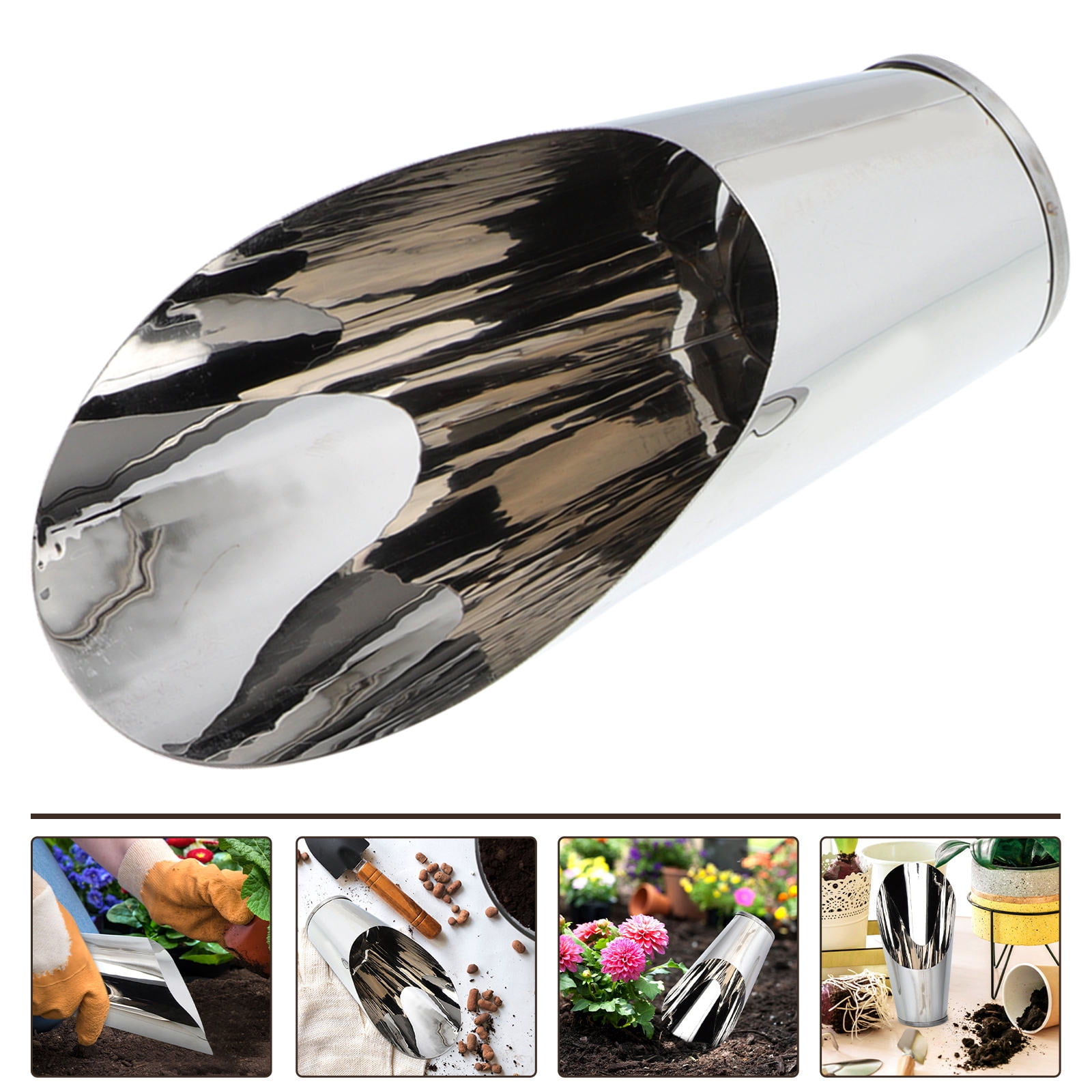 RUNROTOO Stainless Steel Soil Scoop for Flower Planting Vegetable ...