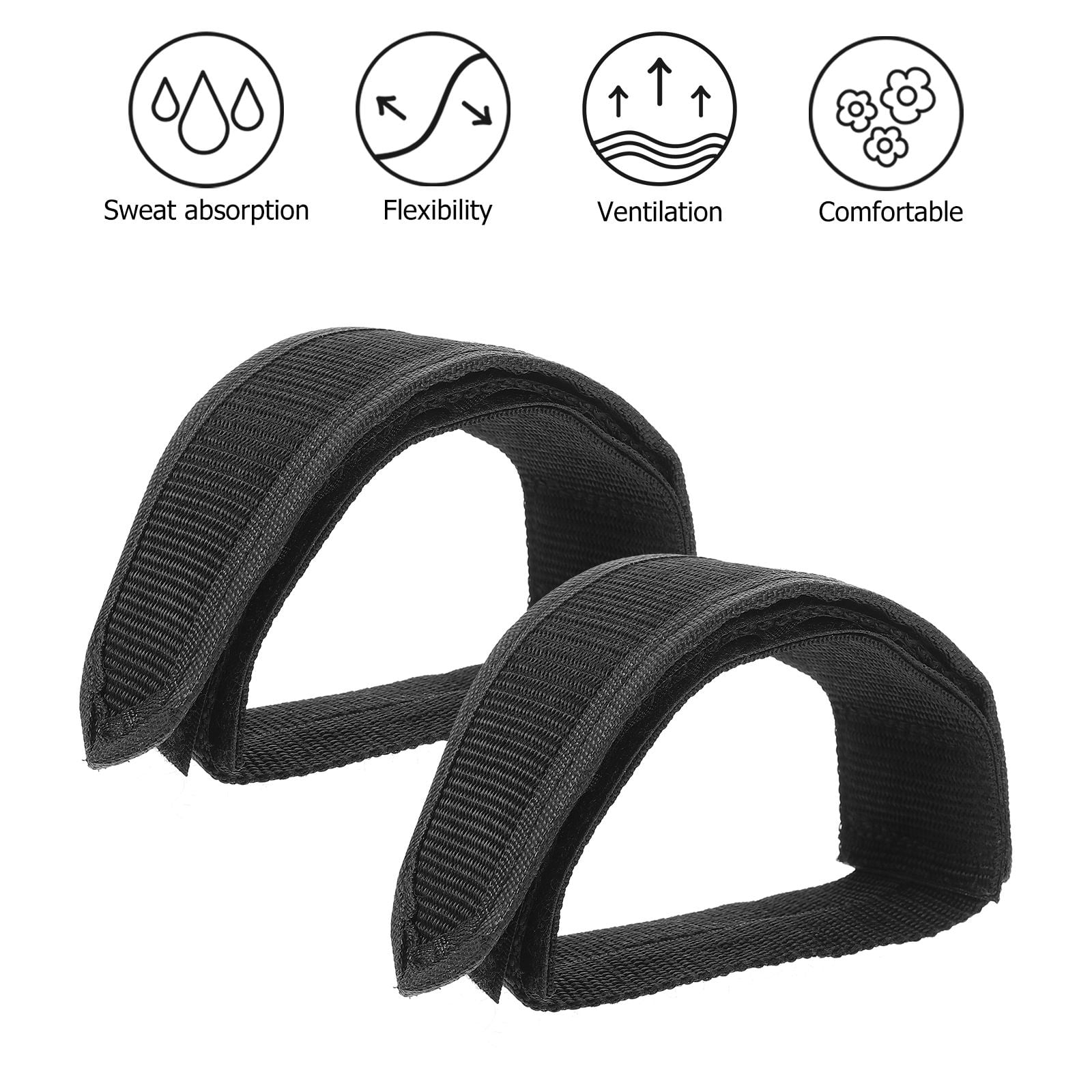 RUNROTOO Straps Pair Bike Footrest Adjustable Black for Bicycles ...
