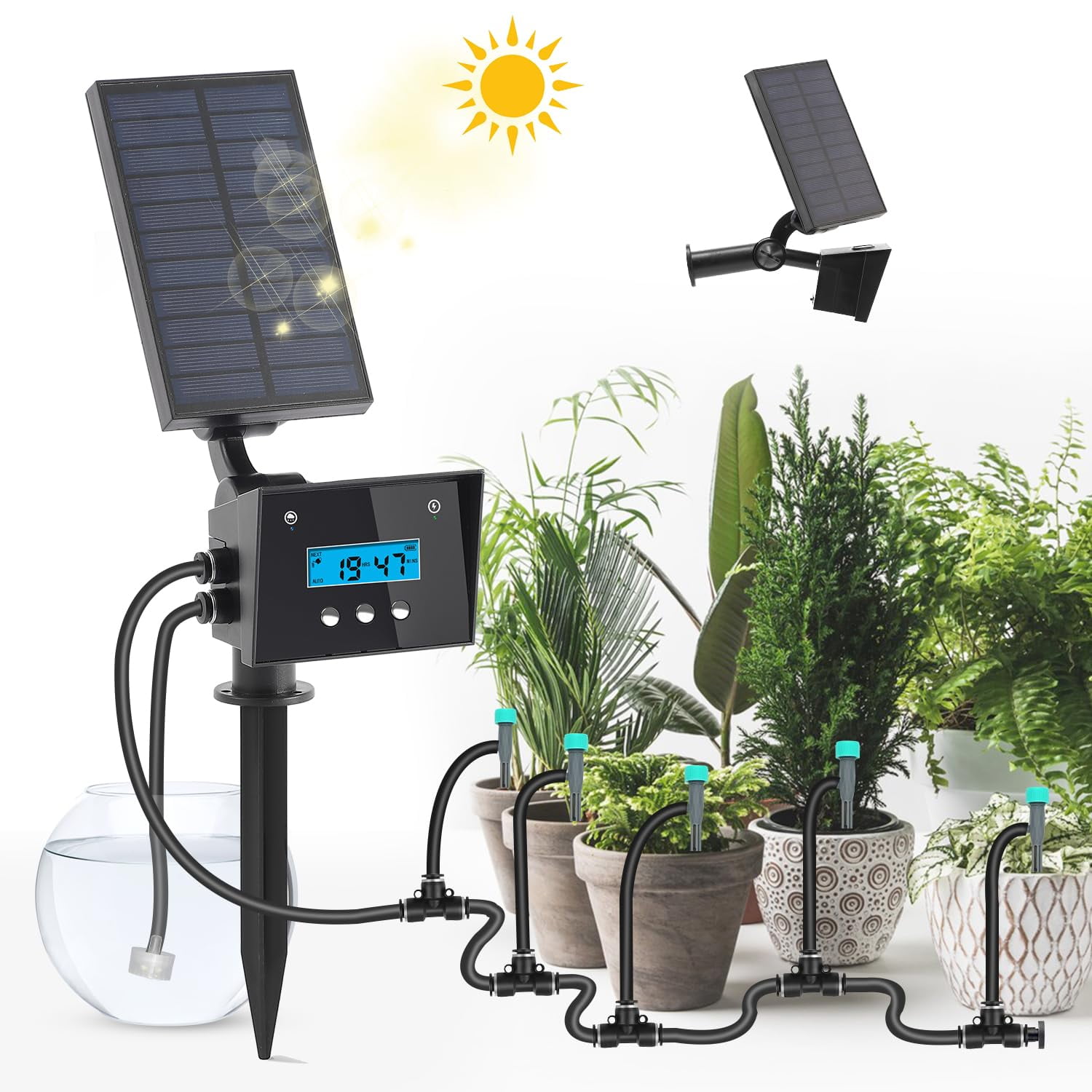 RUNWUSHENG Solar drip Irrigation System, Solar Automatic palnt Waterer ...