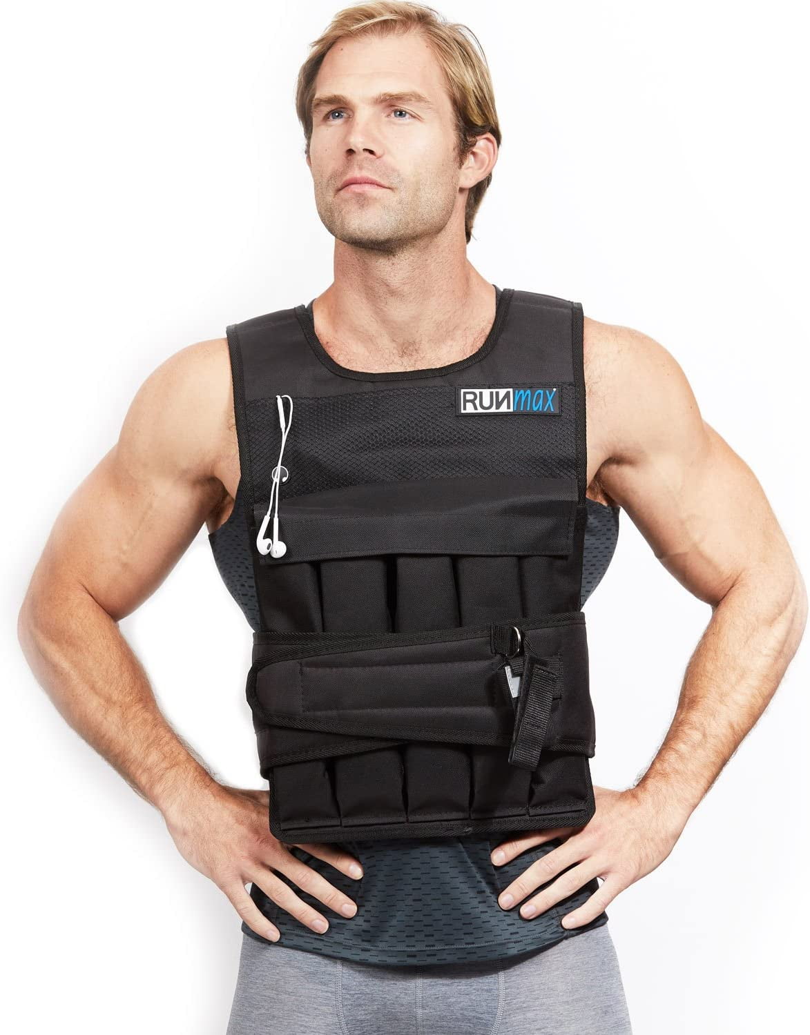 RUNmax Pro Weighted Vest 12lbs/ 20lbs/ 40lbs/ 50lbs/ 60lbs with ...
