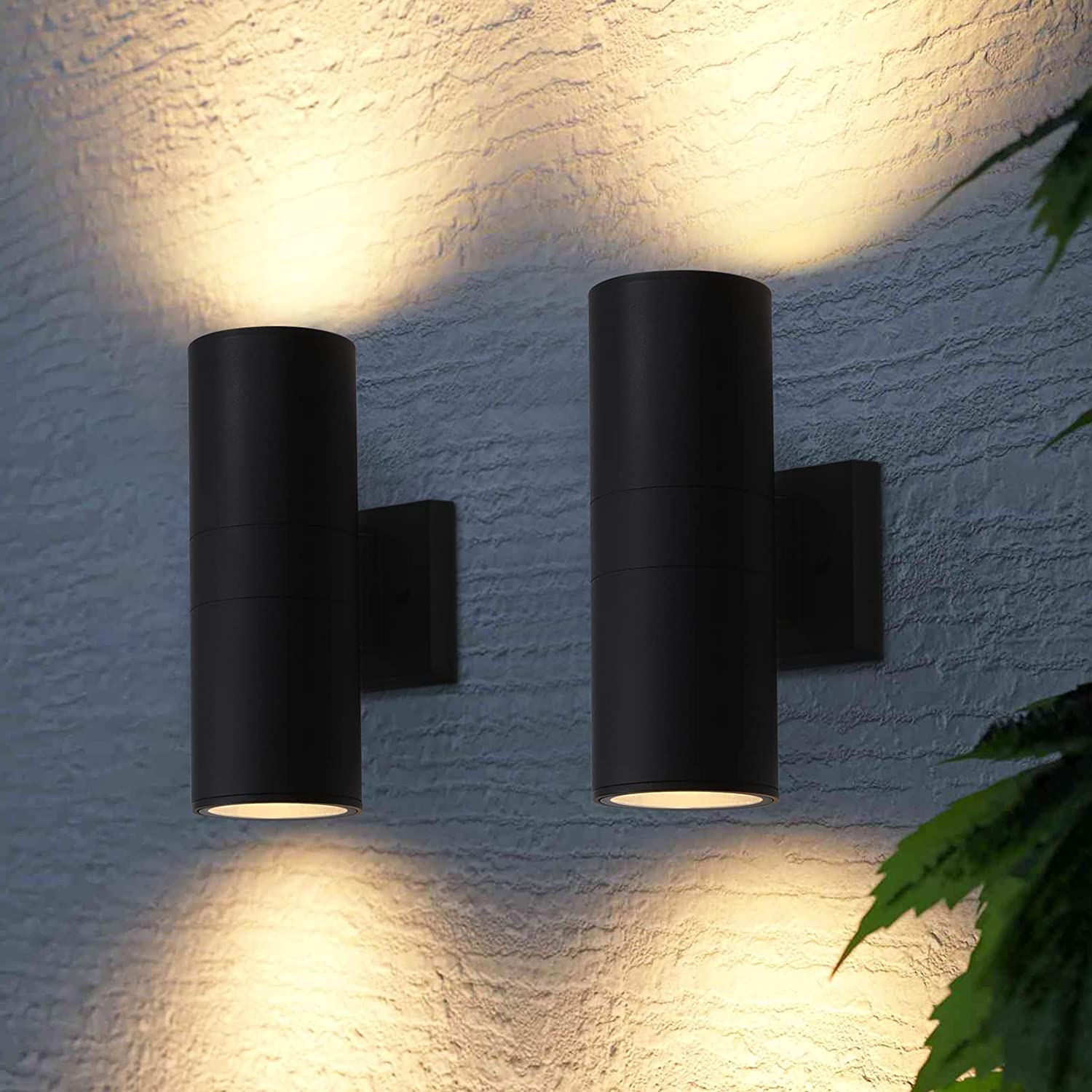 RUO Modern Outdoor Cylinder Wall Lights, Porch Light in 2 Lights, Up ...