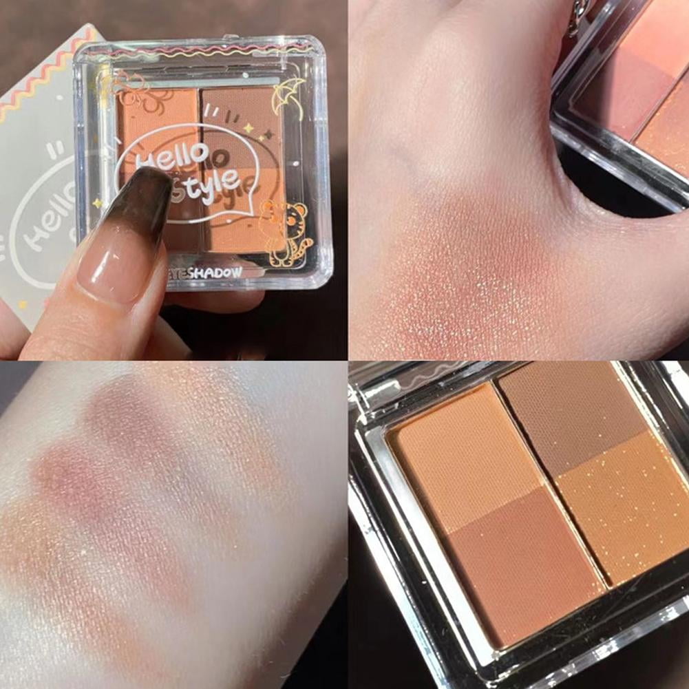 RUOYING 3/4 color eyeshadow tray Eyeshadow tray Earth Pearl matte ...