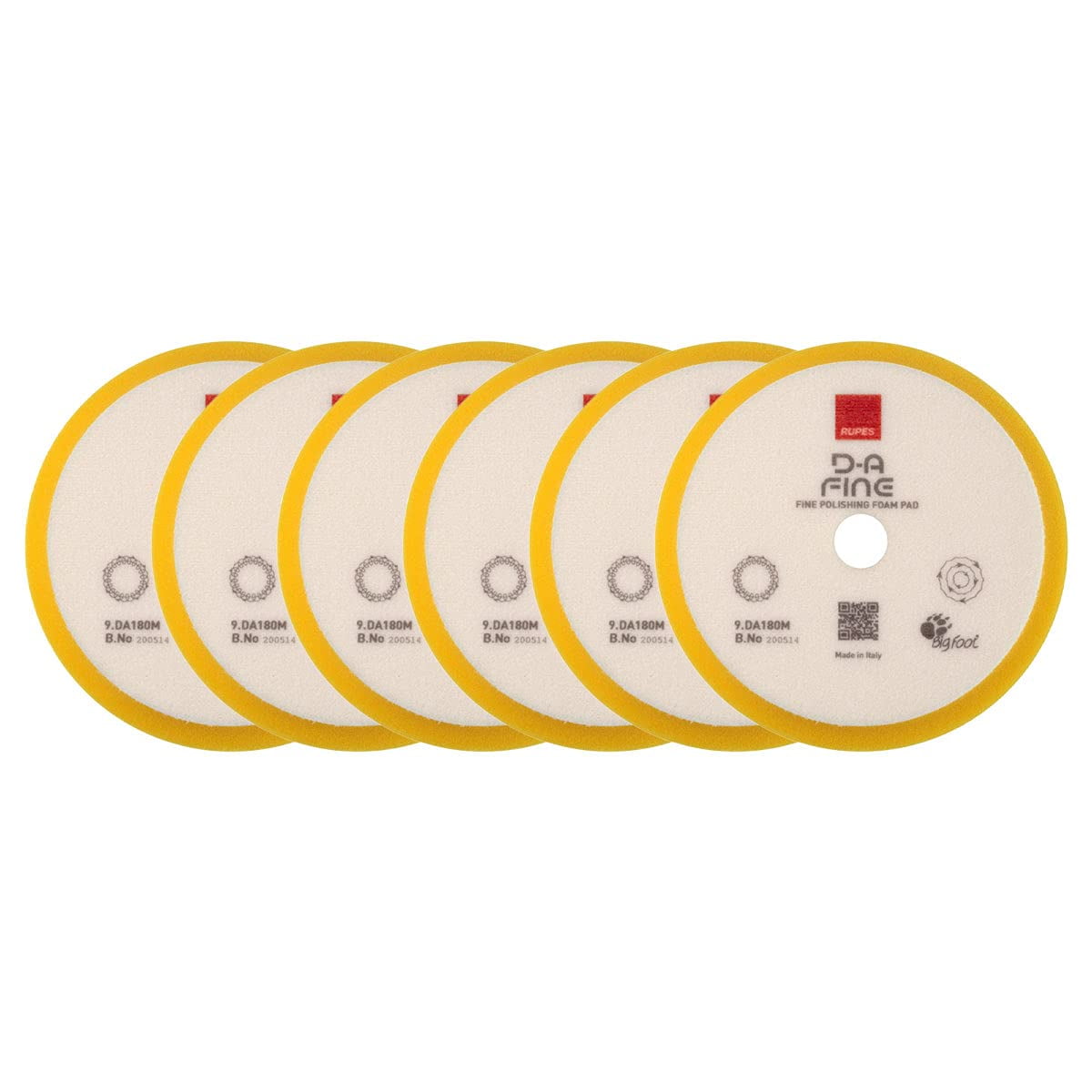 RUPES 7" High Performance Fine Finishing Foam Pad D-A Fine (6) with ...