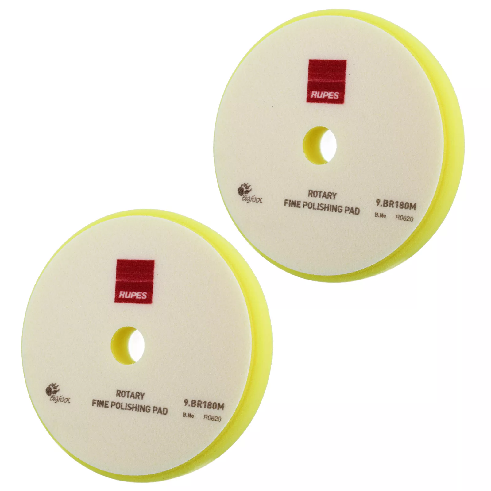 RUPES Fine Polishing Pad - 6.25in Yellow Rotary Foam Buffer Pad, 2 Pack ...