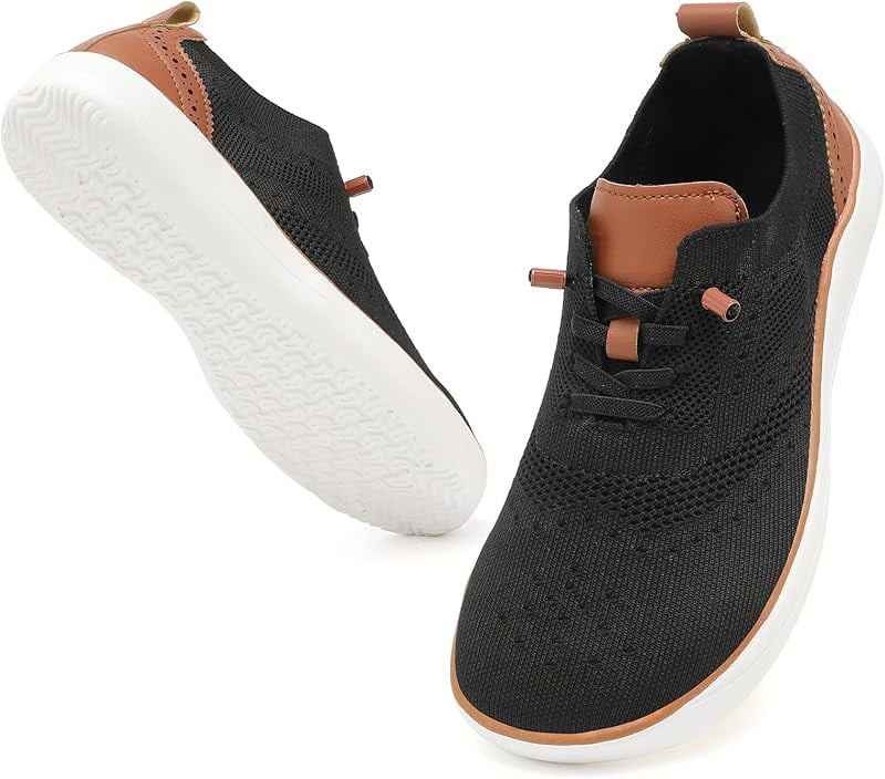 RURAN Men's Business Casual Shoes Wide Toe Box Barefoot Shoes Oxfords ...