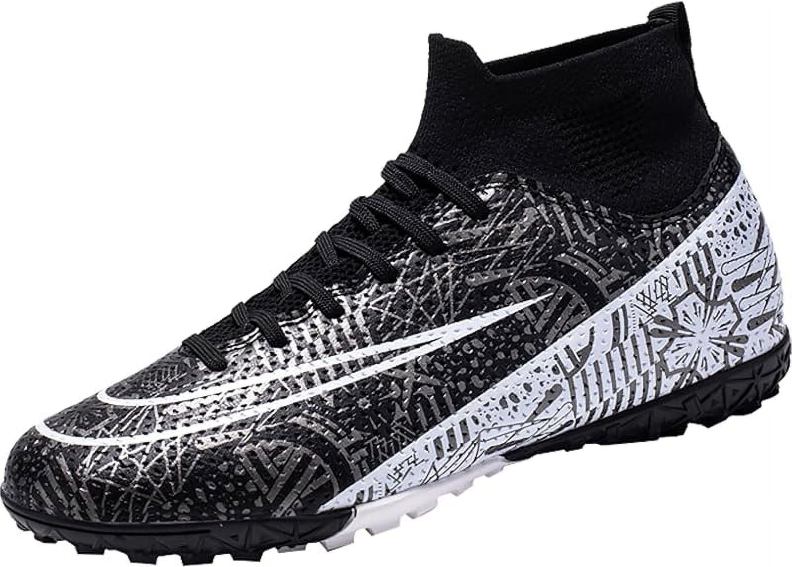 RURAN Men's Soccer Cleats Football Shoes with High-Tops Lace-Up Spikes ...