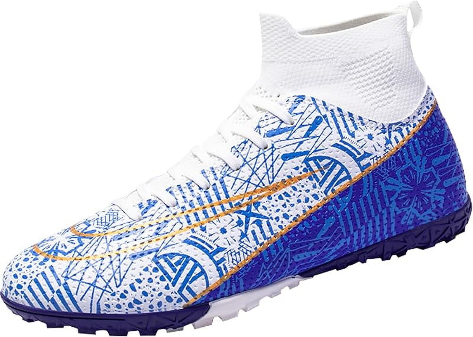 RURAN Men's Soccer Cleats Football Shoes with High-Tops Lace-Up Spikes ...