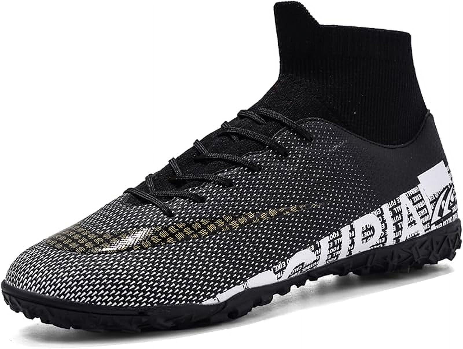 RURAN Men's Soccer Cleats Football Shoes with High-Tops Lace-Up Spikes ...