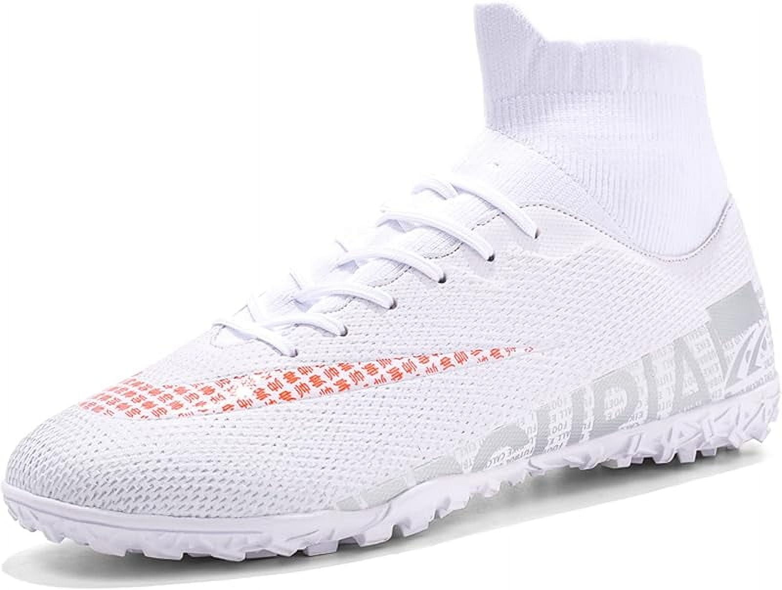 RURAN Men's Soccer Cleats Football Shoes with High-Tops Lace-Up Spikes ...