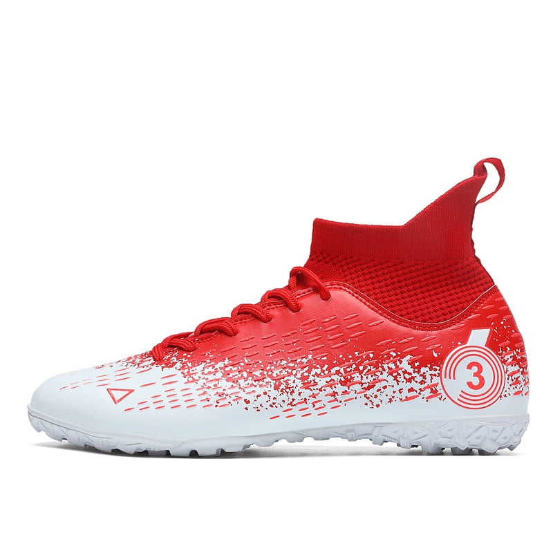 RURAN Men's Soccer Cleats Football Shoes with High-Tops Lace-Up Spikes ...