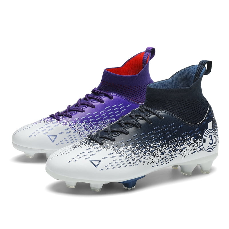 RURAN Men's Soccer Shoes Football Cleats High-Tops Lace-Up Non-Slip ...