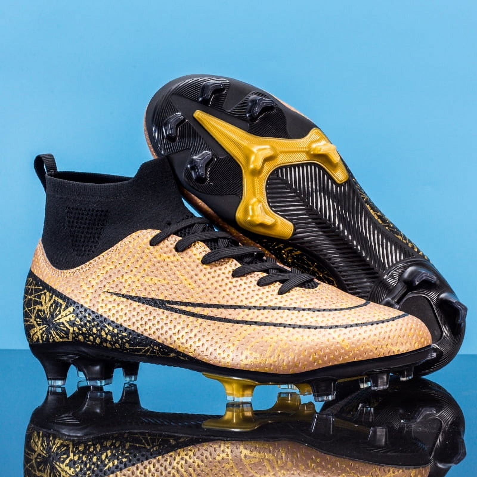 RURAN Men's Soccer Shoes High-Top Soccer Cleats Outdoor Breathable ...