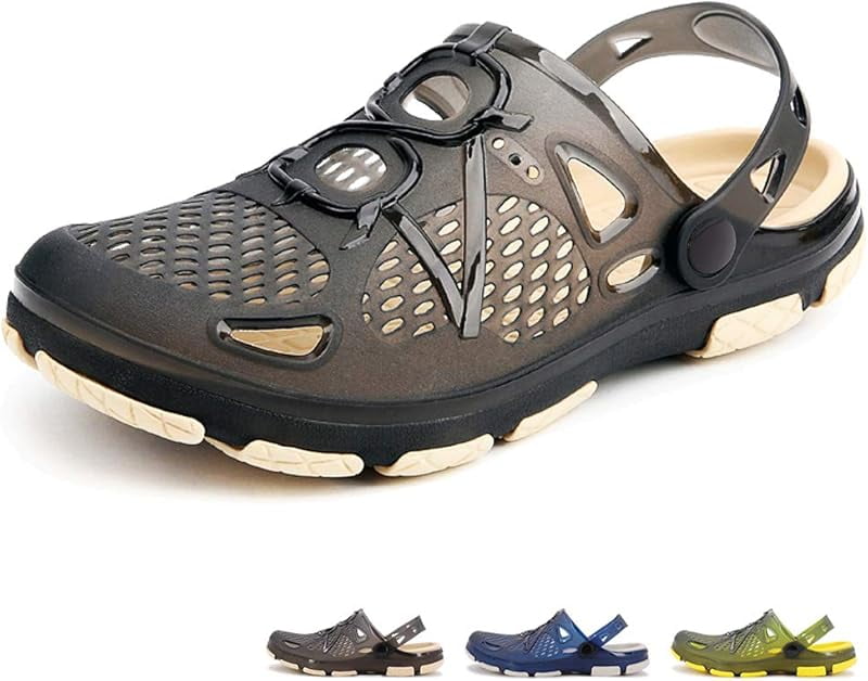 RURAN Mens Clogs Non Slip Water Shoes with Adjustable Strap Lightweight ...